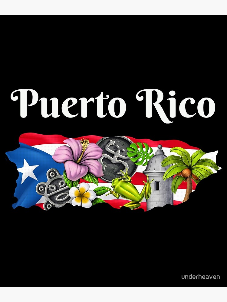 "Puerto Rico Boricua Map" Poster for Sale by underheaven | Redbubble