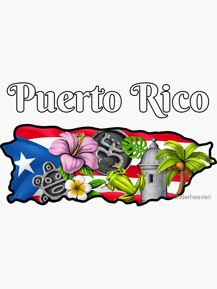 "Puerto Rico Boricua Map" Sticker for Sale by underheaven | Redbubble