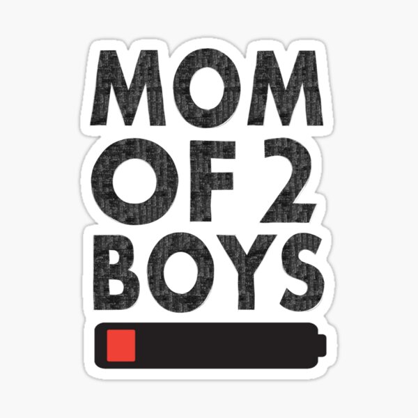"Mom of 2 Boys" Sticker for Sale by Amirimer | Redbubble