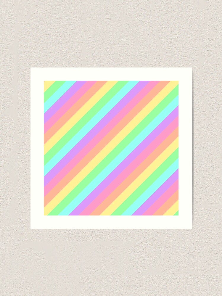 "Pastel Rainbow Diagonal Stripes" Art Print by ThePastelWitch | Redbubble