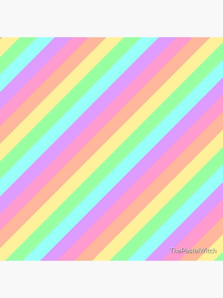"Pastel Rainbow Diagonal Stripes" Art Print by ThePastelWitch | Redbubble