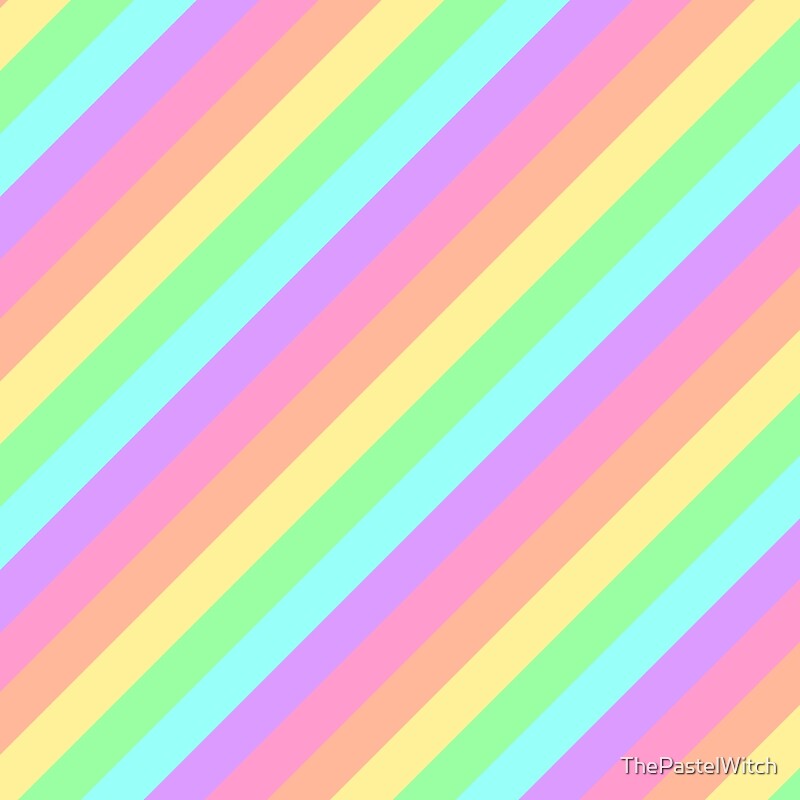 "Pastel Rainbow Diagonal Stripes" by ThePastelWitch | Redbubble
