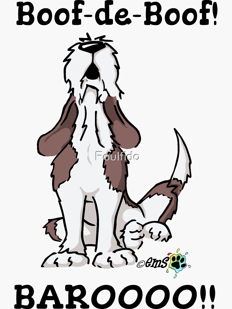 "Grand Basset Boof Baroo!" Sticker for Sale by Foulfido | Redbubble