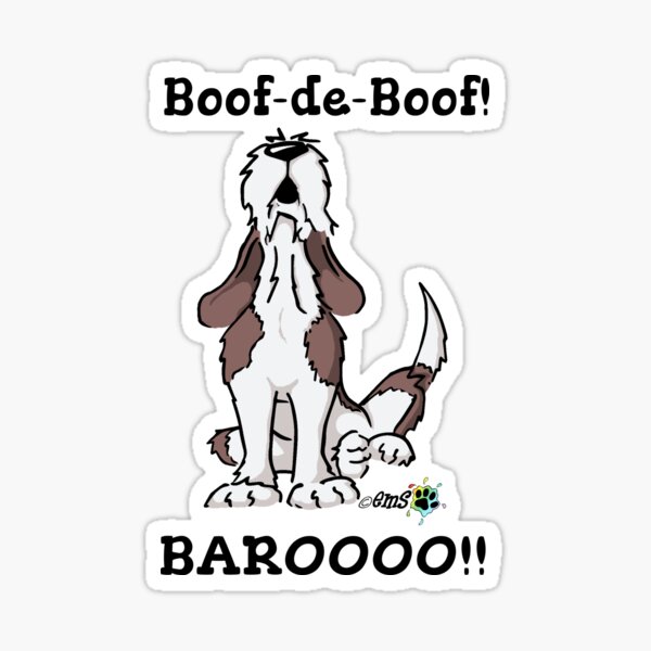 "Grand Basset Boof Baroo!" Sticker for Sale by Foulfido | Redbubble