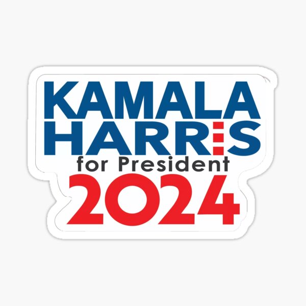 "KAMALA HARRIS FOR PRESIDENT 2024" Sticker for Sale by toku stickers25 ...