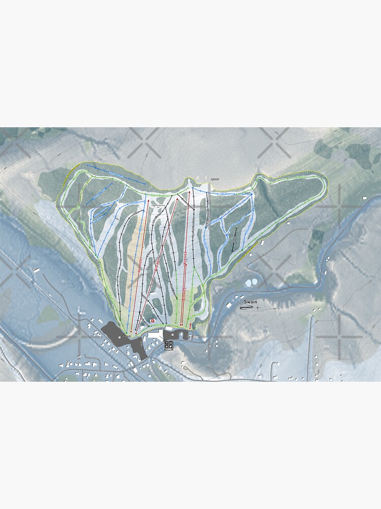 "Swain Resort Trail Map" Sticker for Sale by mapsynergy | Redbubble