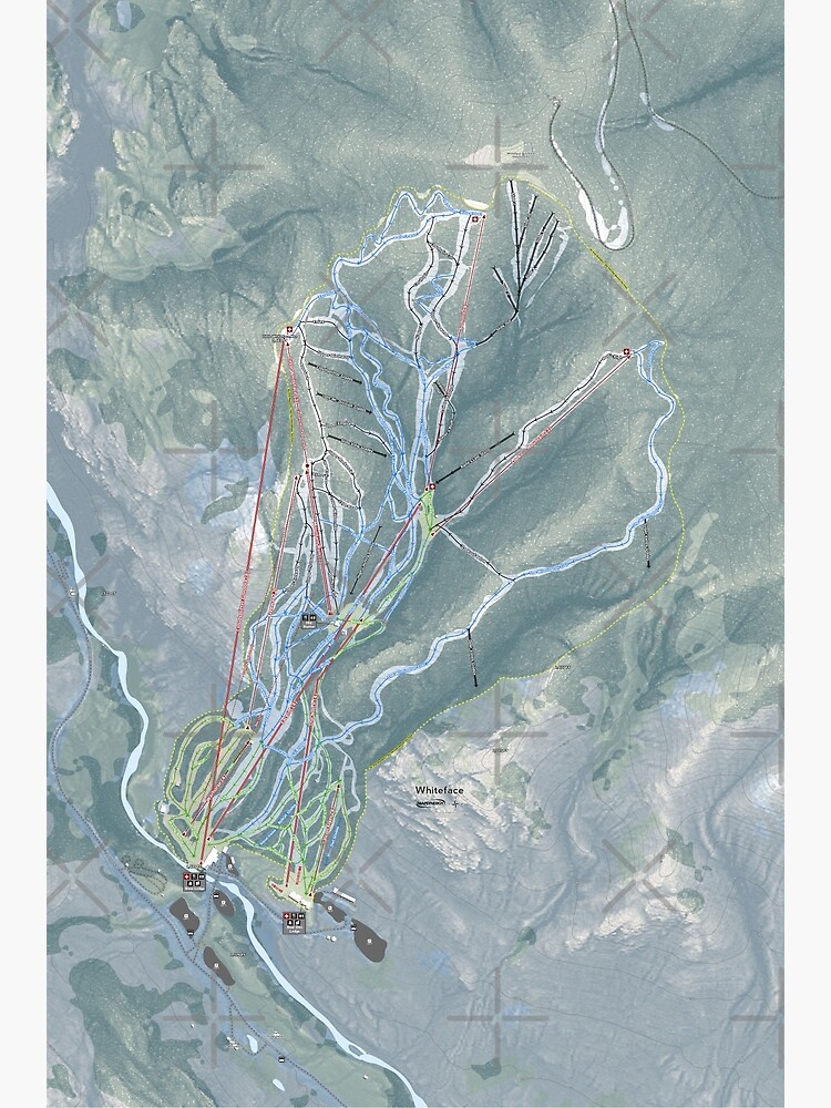 "Whiteface Mountain Resort Trail Map" Poster for Sale by mapsynergy ...