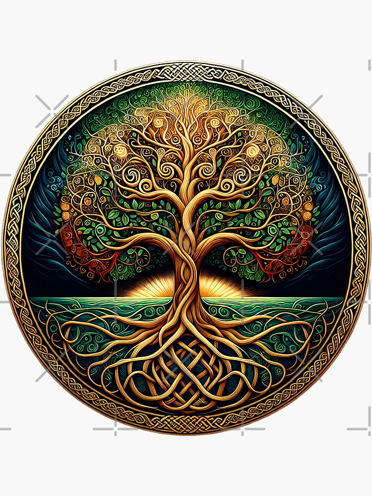 "Tree of Life Celtic Knots Border" Sticker for Sale by HolidayT-Shirts | Redbubble