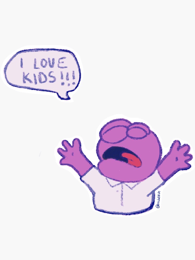 "Pim “I Love Kids”" Sticker for Sale by beeshelldish | Redbubble