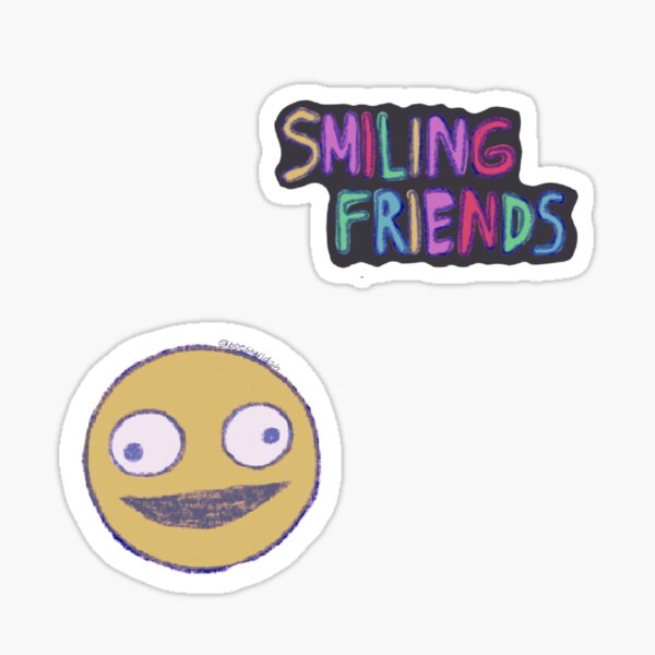 "Smiling friends " Sticker for Sale by beeshelldish | Redbubble
