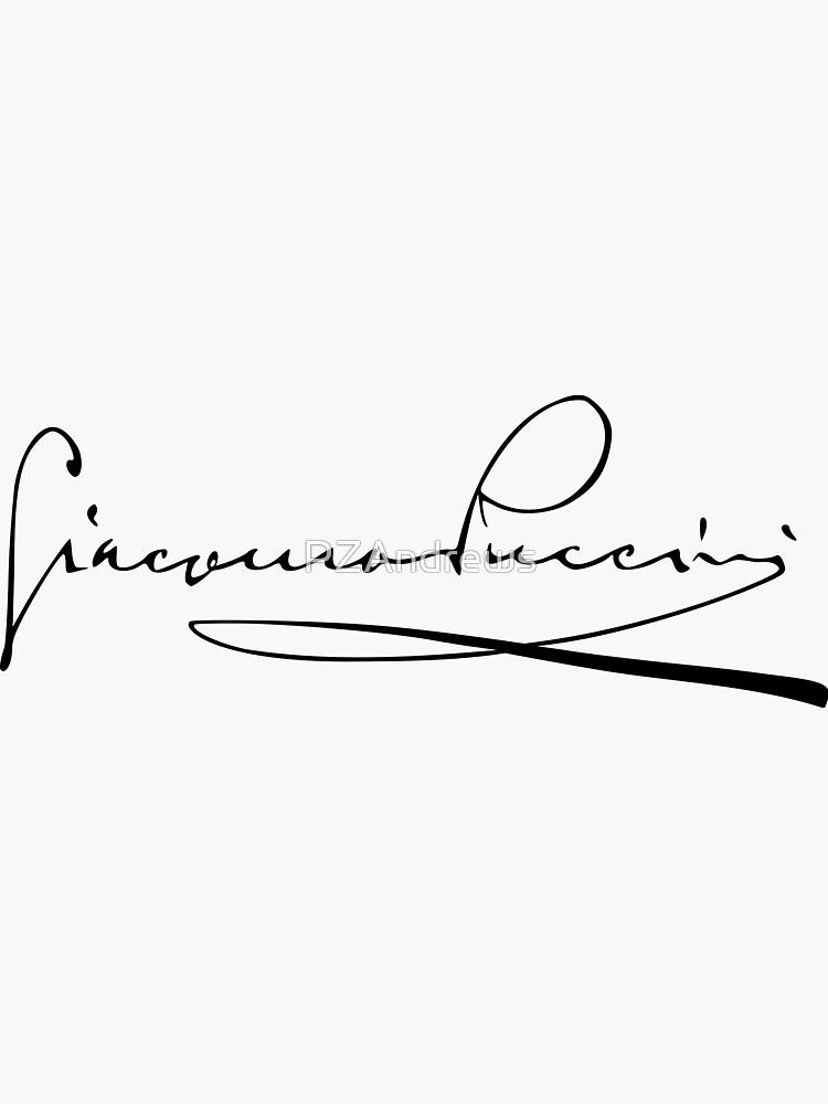 "Giacomo Puccini signature" Sticker by PZAndrews | Redbubble