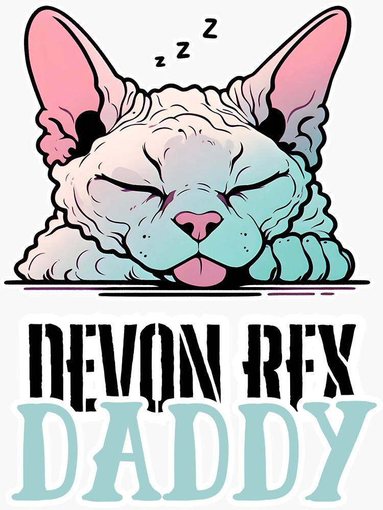 "Devon Rex Daddy" Sticker for Sale by AnnaHalasek | Redbubble