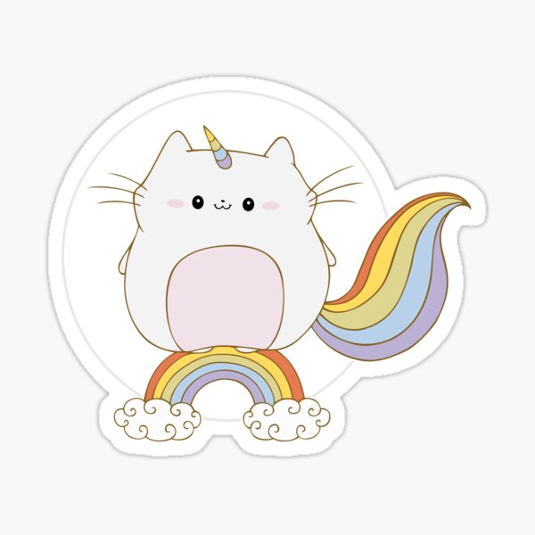 "Little Kittycorn on the magical rainbow" Sticker for Sale by ...