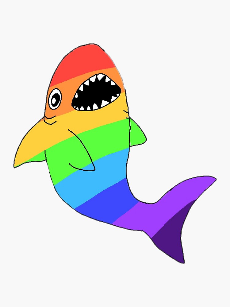 "Rainbow Shark" Sticker for Sale by PantaCat | Redbubble