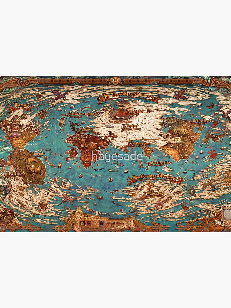 "FFXIV Hydaelyn New World Map Dawntrail Fantasy" Art Board Print for ...