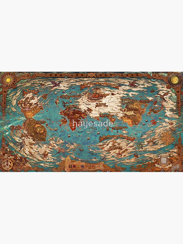 "FFXIV Hydaelyn New World Map Dawntrail Fantasy" Poster for Sale by ...