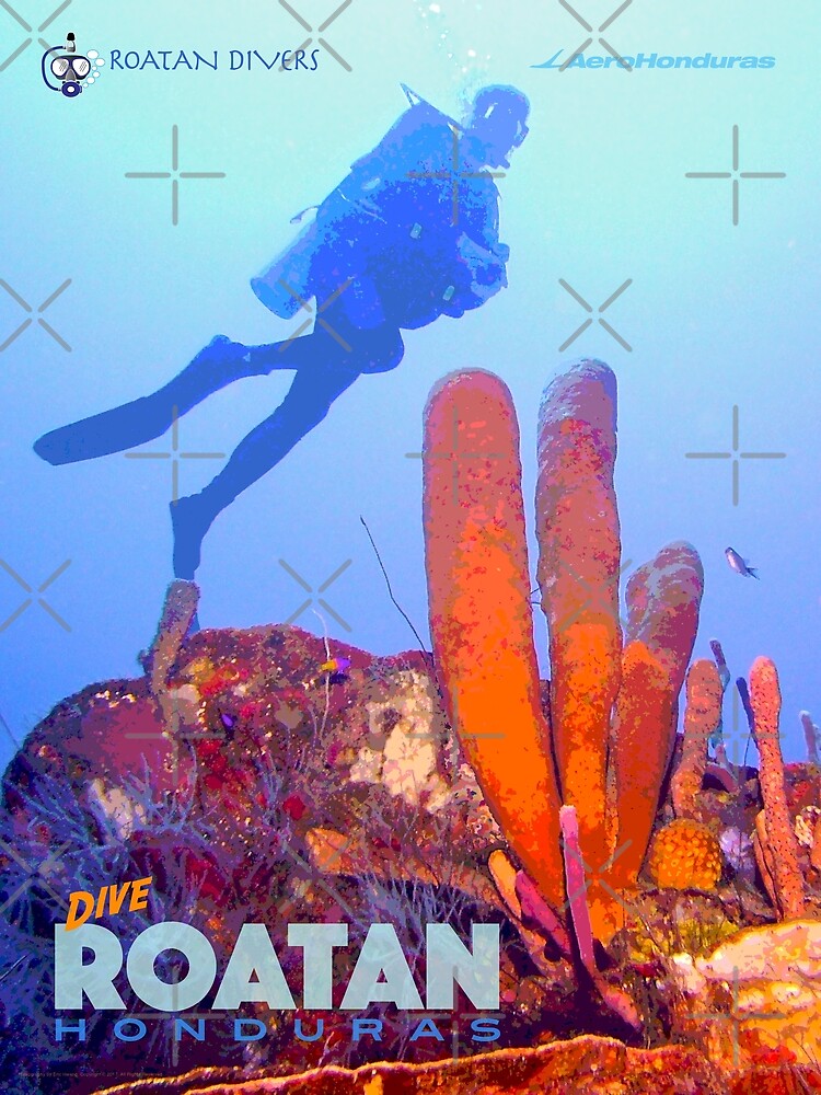 Roatan Dive Travel Poster Premium Matte Vertical Poster sold by Slava ...