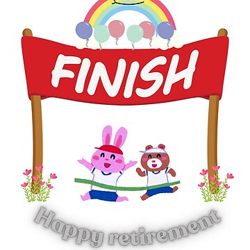 "Happy retirement." Sticker for Sale by Fasai19 | Redbubble