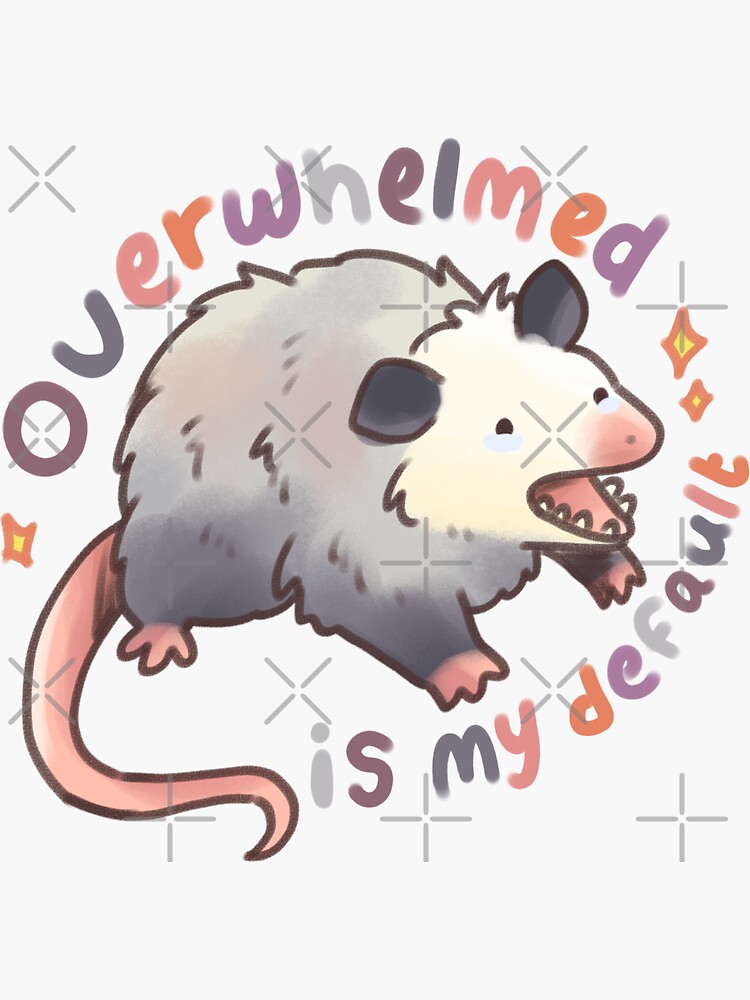 "Opossum is overwhelmed " Sticker for Sale by Mayarartsy | Redbubble