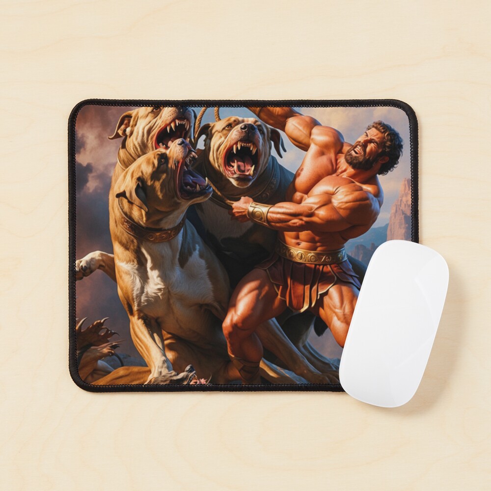"Hercules and Cerberus Mythological Art - VibeNest" Sticker for Sale by ...