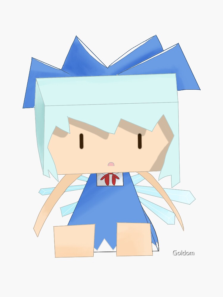 "Touhou Cirno cubehead sticker" Sticker by Goldom | Redbubble