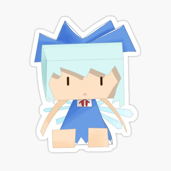 "Touhou Cirno cubehead sticker" Sticker by Goldom | Redbubble
