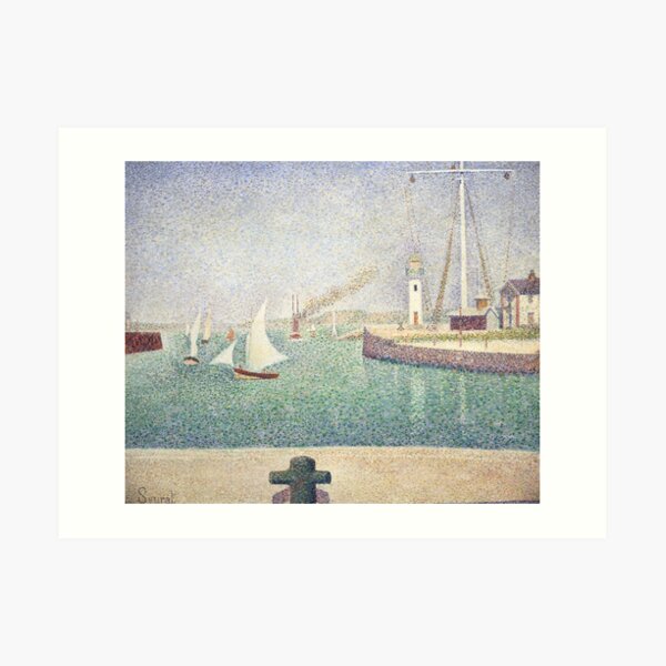 Boats Pointillism Sea Art Prints | Redbubble