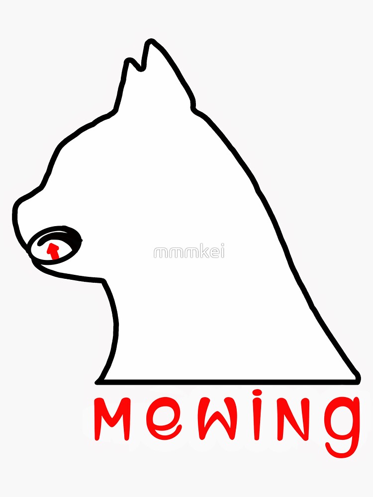 "Gen Alpha Slang Mewing" Sticker for Sale by mmmkei | Redbubble