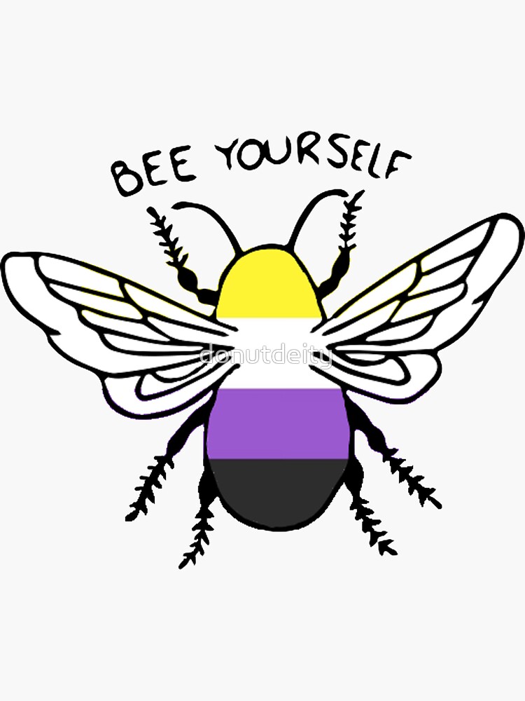 "Non Binary "Bee Yourself" Design" Sticker by donutdeity | Redbubble