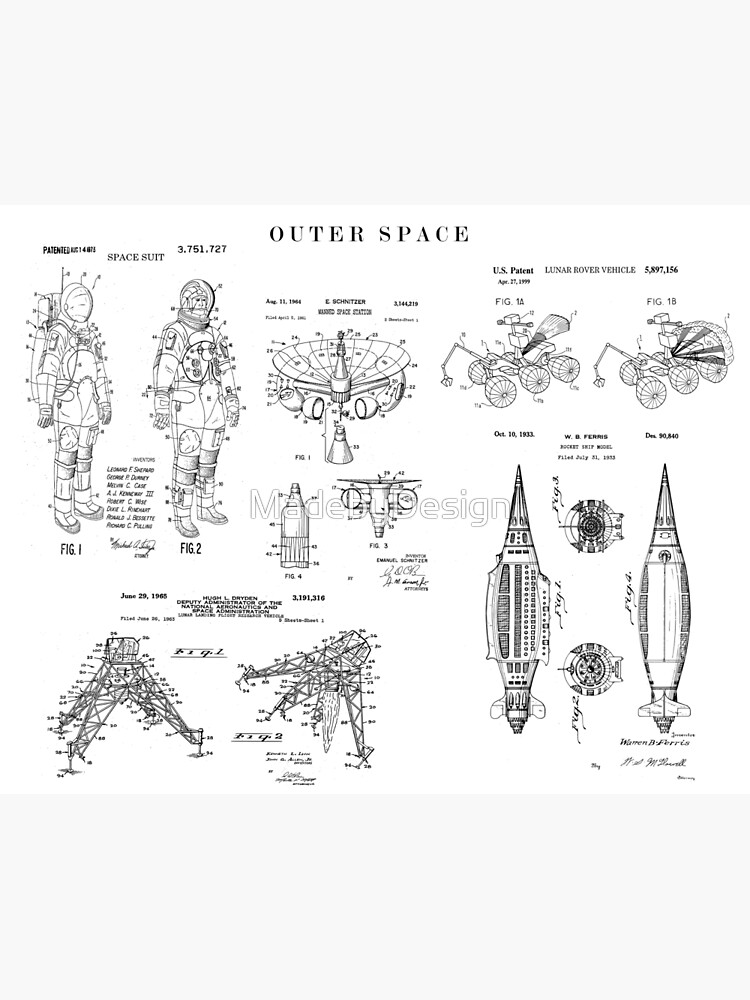"Space Age Exploration NASA Patent Prints" Poster for Sale by ...