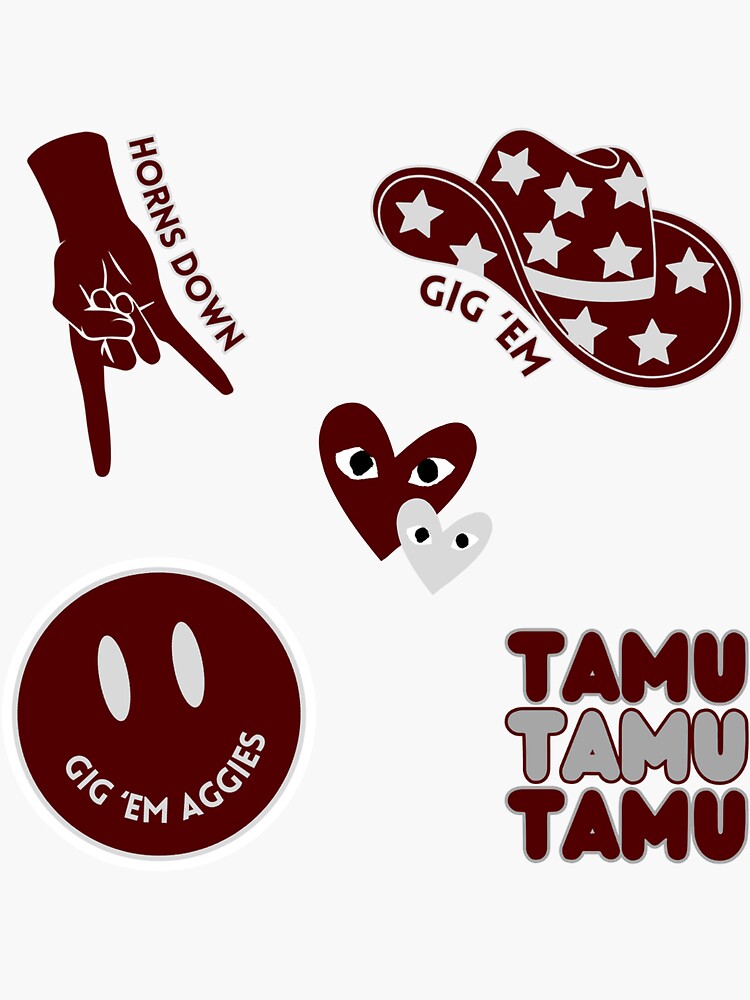 "TAMU Aggies Sticker Pack" Sticker for Sale by Chlo's Creations | Redbubble