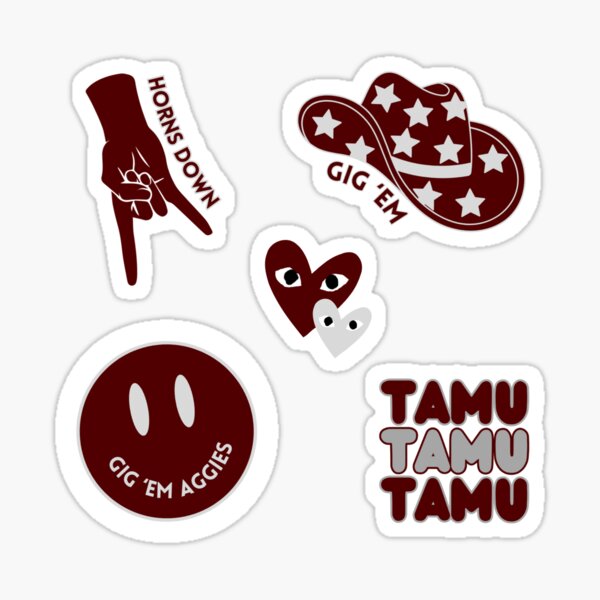 "TAMU Aggies Sticker Pack" Sticker for Sale by Chlo's Creations | Redbubble