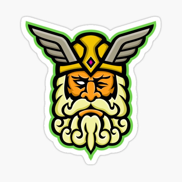 "Odin Norse God Mascot" Sticker by patrimonio | Redbubble