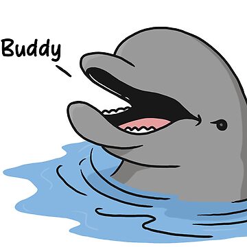 "Dolphin - Hey Buddy" Sticker for Sale by VtopiaStories | Redbubble