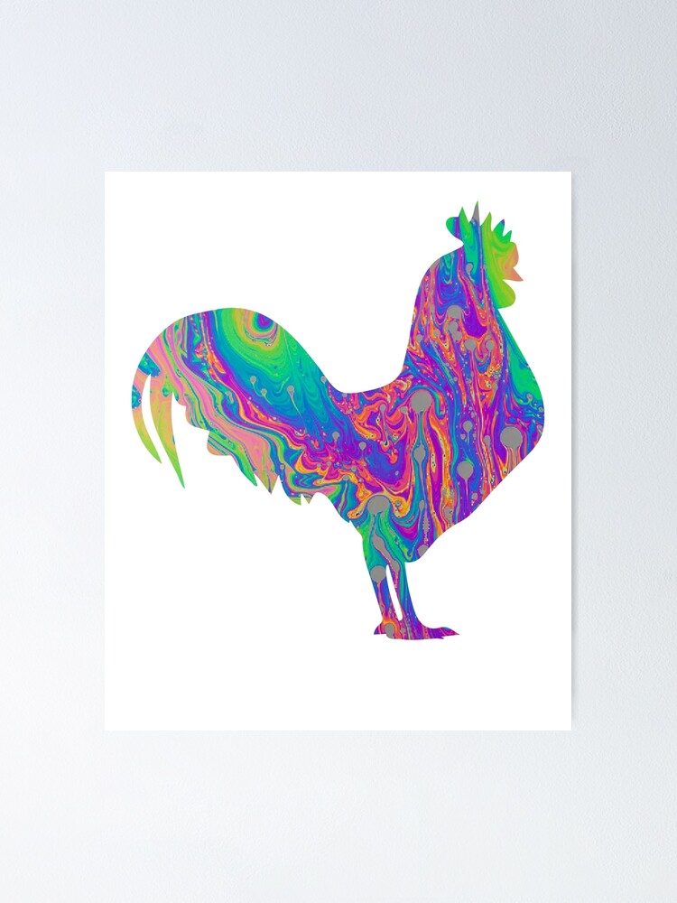 "Psychedelic Chicken ~ Weed Smoker THC" Poster by StrangeStreet | Redbubble