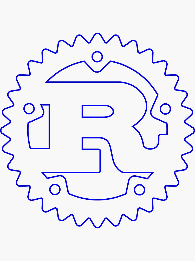"Rust (Transparent/Blue) Official Logo T-Shirt" Sticker for Sale by ...