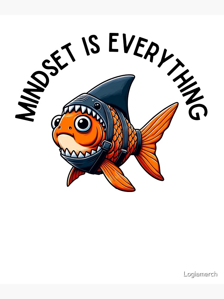 "Mindset is Everything Goldfish Shark Funny Motivational Big Fish ...