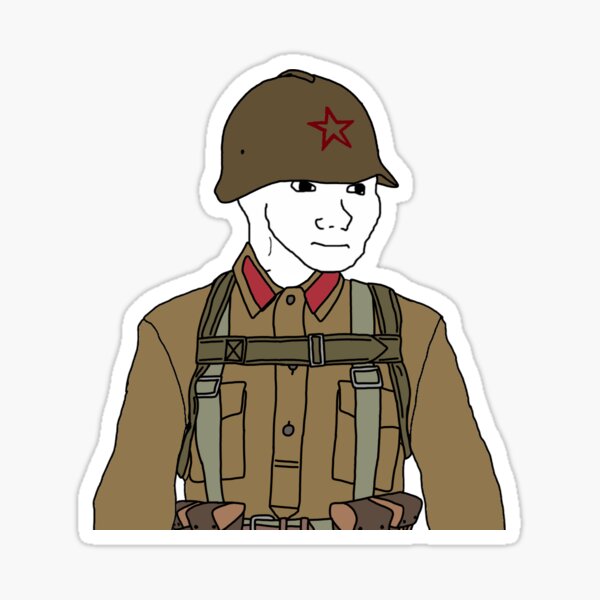 "Red Army Soldier Wojak" Sticker for Sale by UnitedMemeOMZ | Redbubble