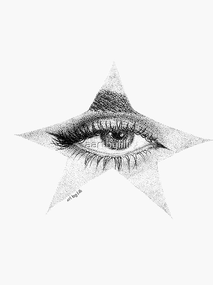 "Star Eye - Stippling Drawing" Sticker for Sale by aartbylilli | Redbubble