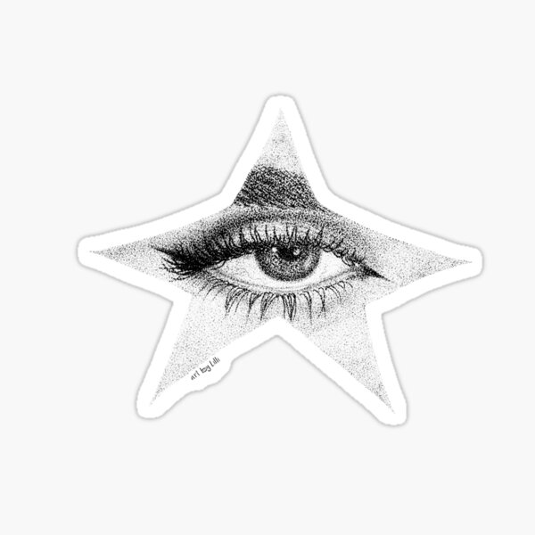 "Star Eye - Stippling Drawing" Sticker for Sale by aartbylilli | Redbubble