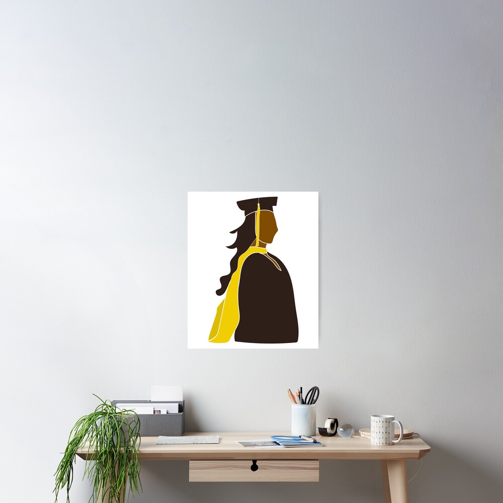 "Black & Educated Black Woman Graduate Art Drawing" Poster for Sale by ...