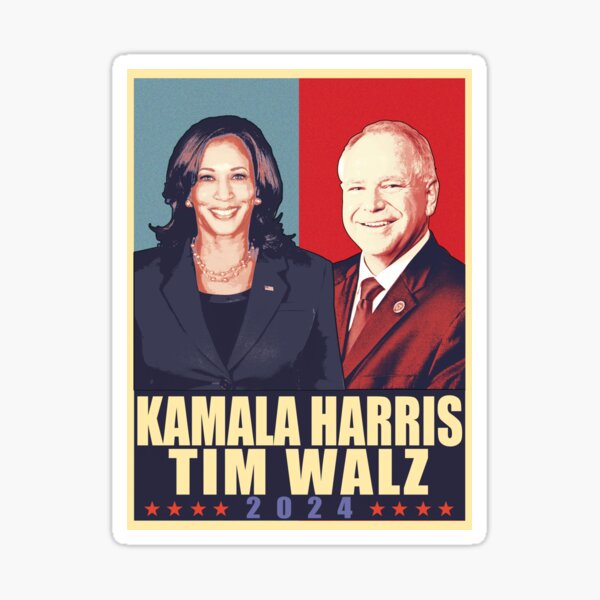 "kamala harris tim walz 2024" Sticker for Sale by Spaceelv | Redbubble