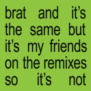 "brat - remix album - Charli XCX Album cover art" Sticker for Sale by ...