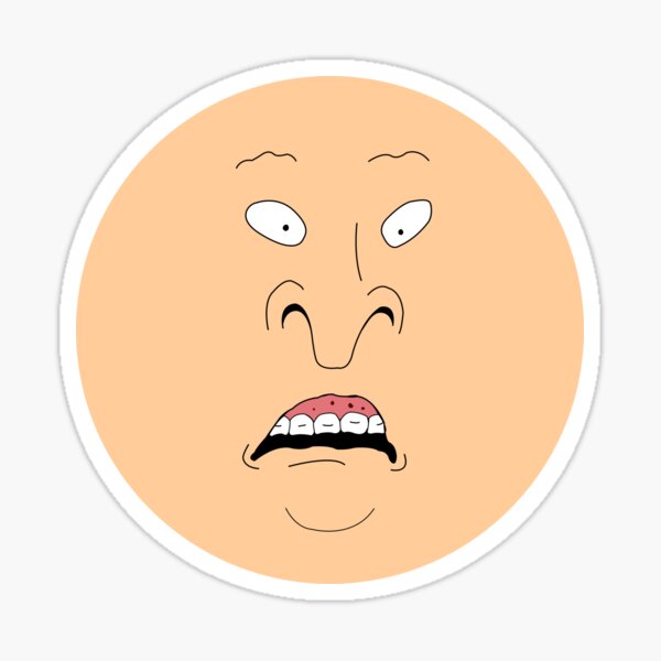 "Beavis All Over Face Cosplay" Sticker by ThisOnAShirt | Redbubble