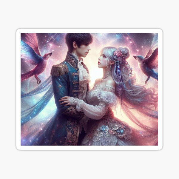 "Galactic couple" Sticker for Sale by sevenmountains | Redbubble
