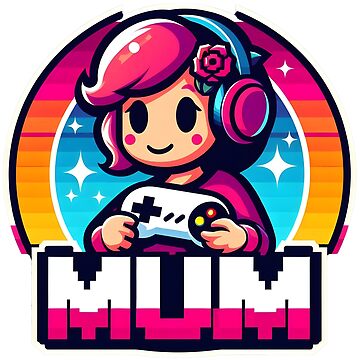 "Gamer Mum - Cute Pixel Art Retro Design" Sticker for Sale by The-T-In ...