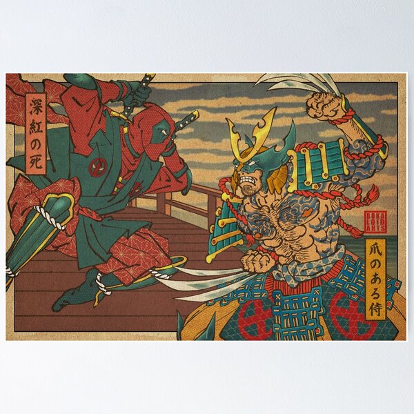 "Crimson Death and Clawed Samurai" Poster for Sale by BOKALOID-ARTS ...