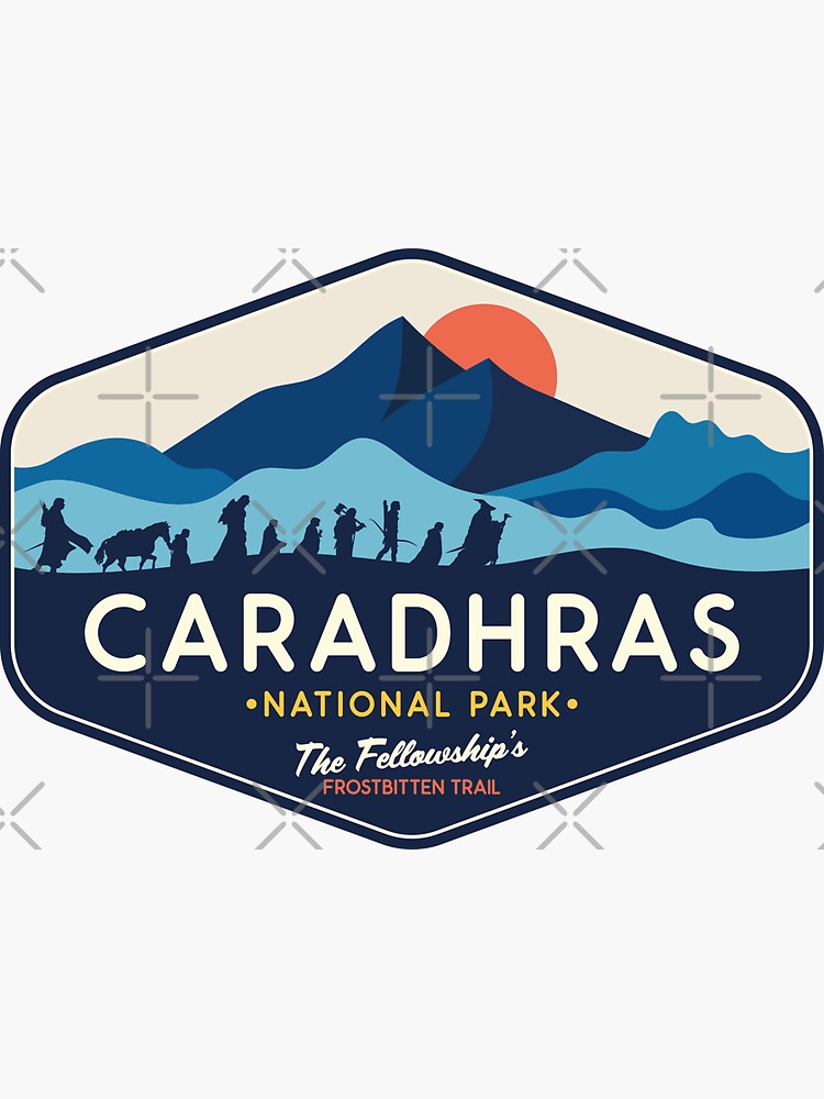 "Caradhars National Park - The Fellowship's Frostbitten Trail!" Sticker ...