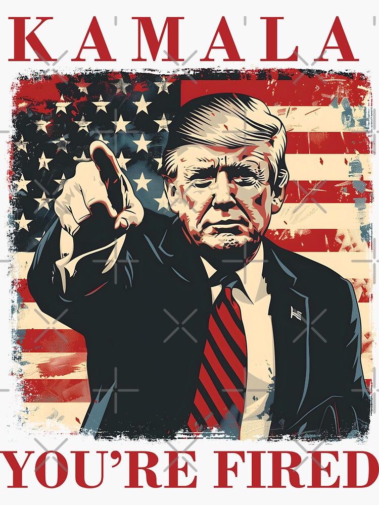 "Kamala You're Fired Trump 2024 American Flag" Sticker for Sale by ...