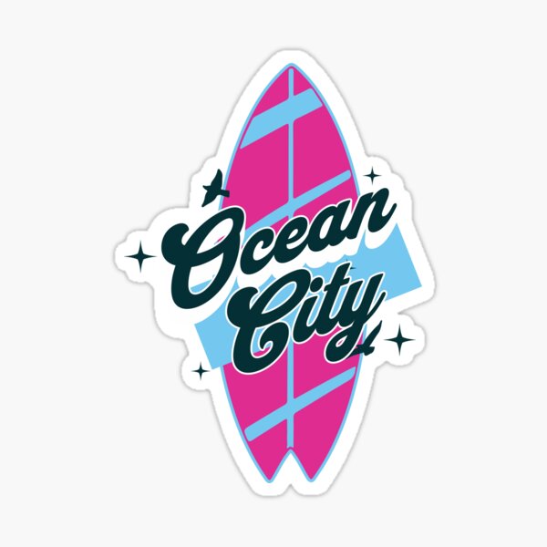 "Ocean City" Sticker for Sale by JBDesignCo | Redbubble